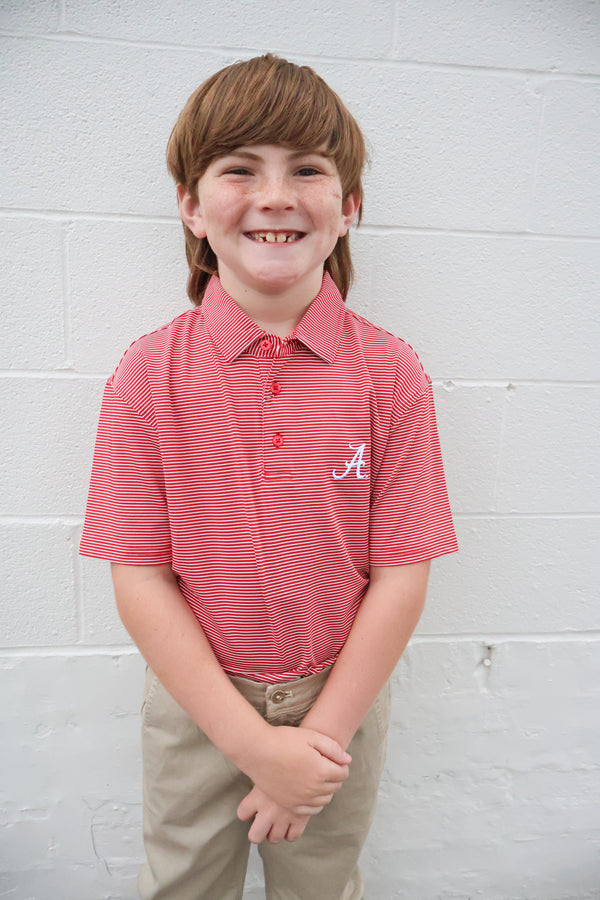 Boys' Taylor & Mick 1018 Bama Script Polo - Pants Store